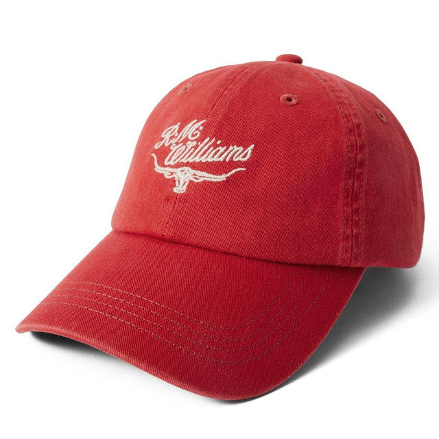 RM Williams Script Longhorn Cap Red