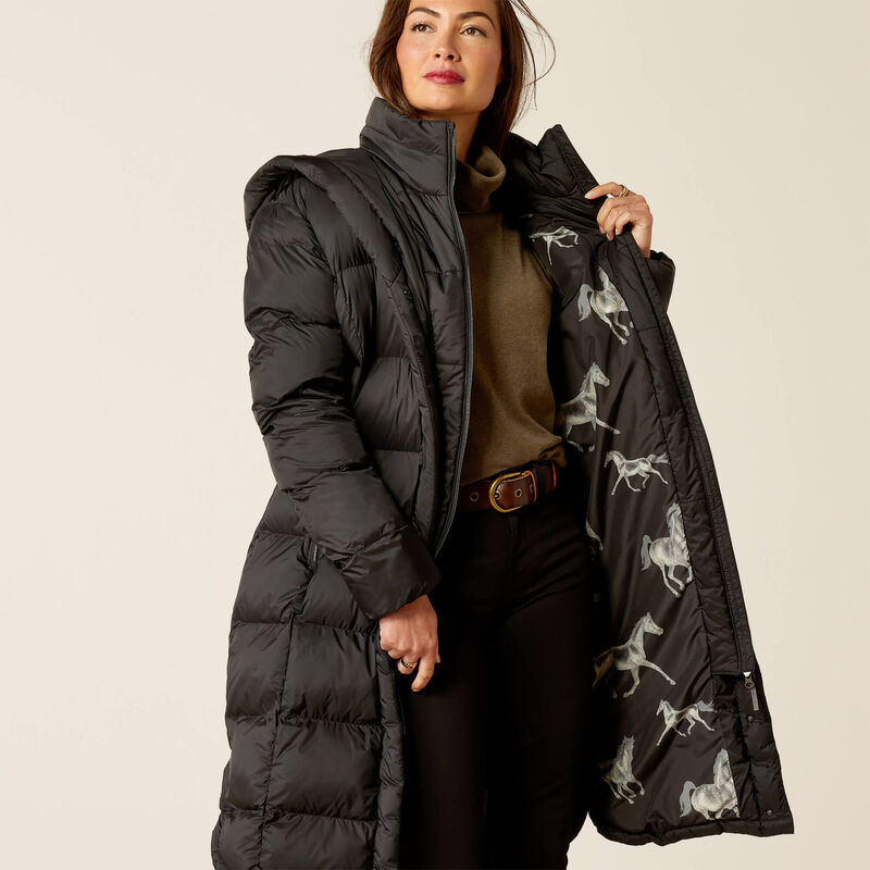 Norfolk Long Insulated Puffa Coat Black