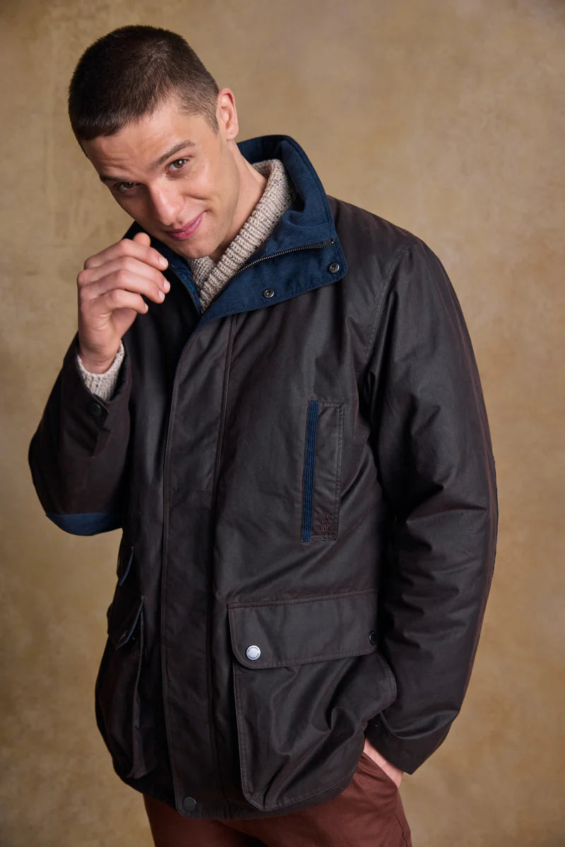 Jack Murphy Archie Wax Jacket - Rustic Brown
