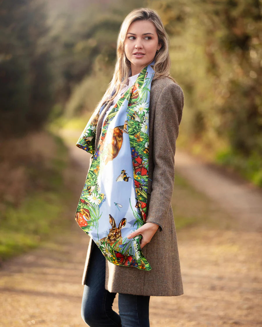 Clare Haggas Spiritual Awakening Bluebell Classic Silk Scarf