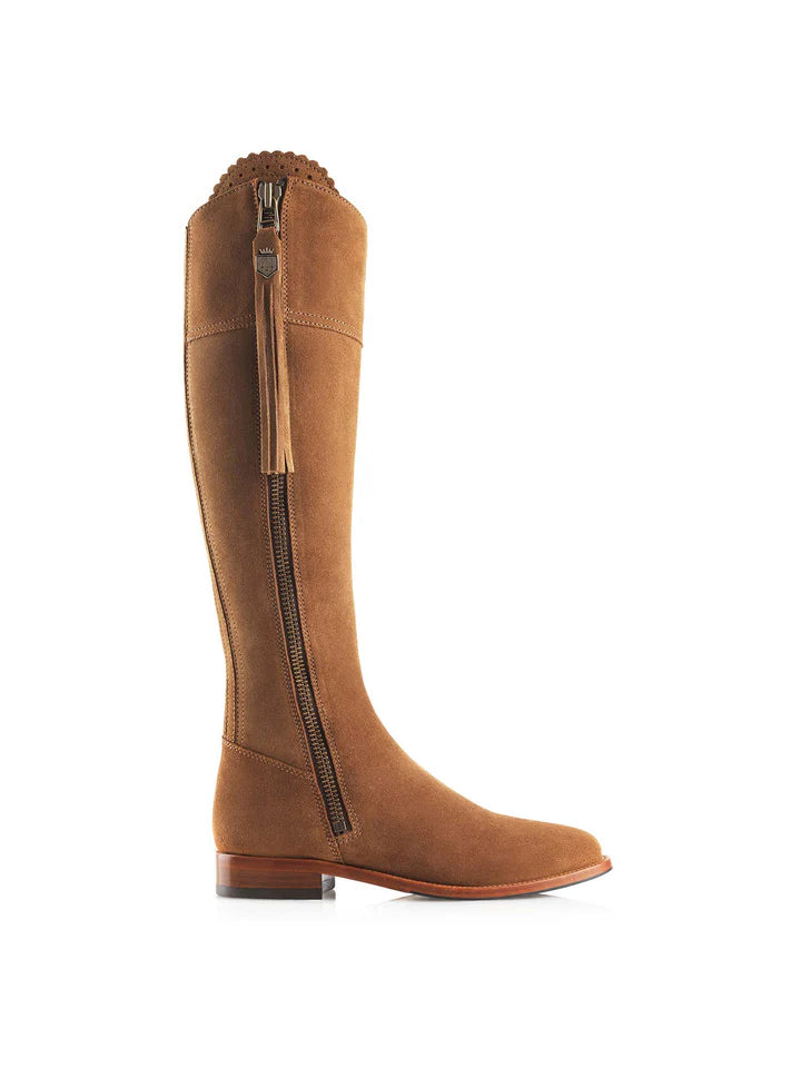 Fairfax & Favor Regina tan Flat Knee-high Boots
