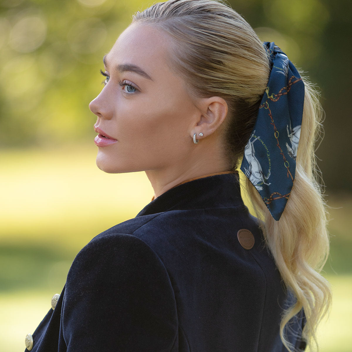 Hold your Horses Navy Scrunchie